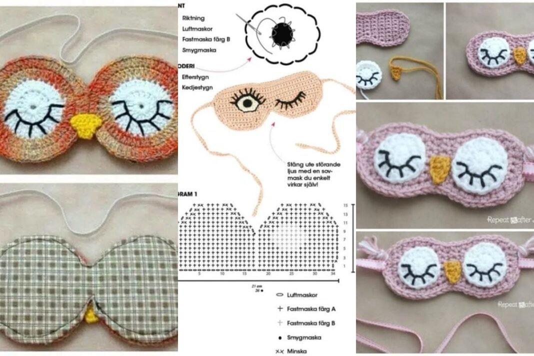 Crochet Sleep Masks - Crochet Pattern - CURIOSODAWEB.COM
