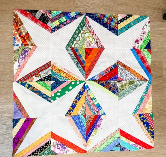 Scrappy Star String Quilt Block - Pattern - CURIOSODAWEB.COM