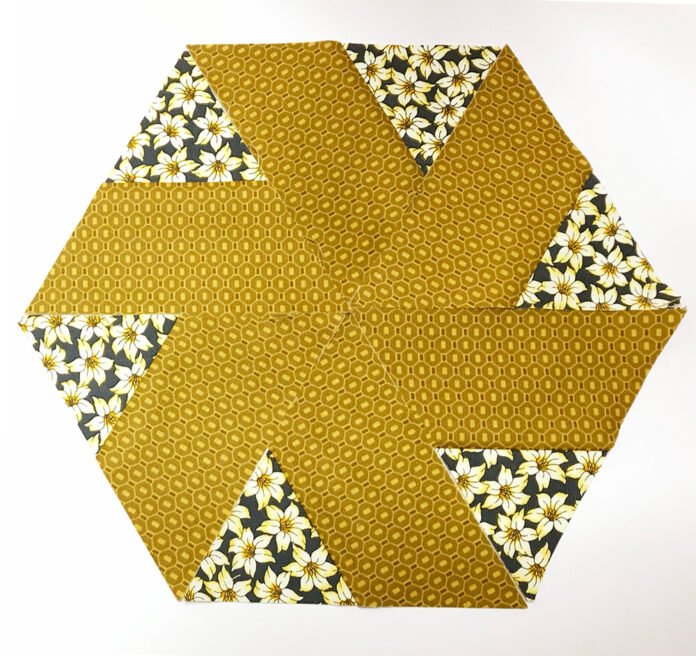Hexagonal Quilt Block with Pinwheel - Pattern - CURIOSODAWEB.COM