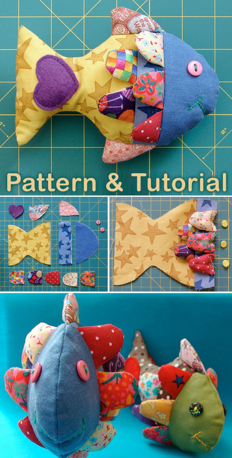 Fabric Toy Fish Sewing - Pattern - CURIOSODAWEB.COM