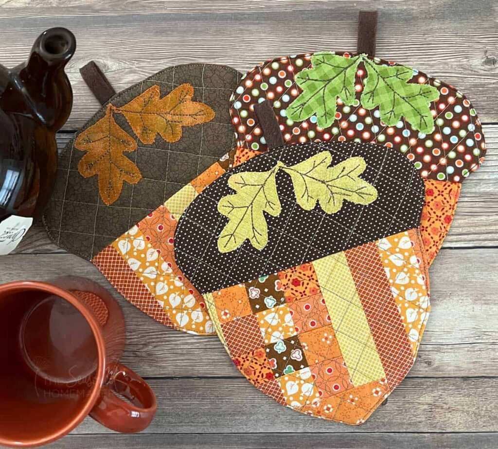 Make Fall Acorn Coasters - Pattern - CURIOSODAWEB.COM